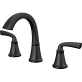 Delta Velum Widespread Curved Bathroom Faucet 3 Hole, 2-handle Bathroom Sink Faucet with Drain ...